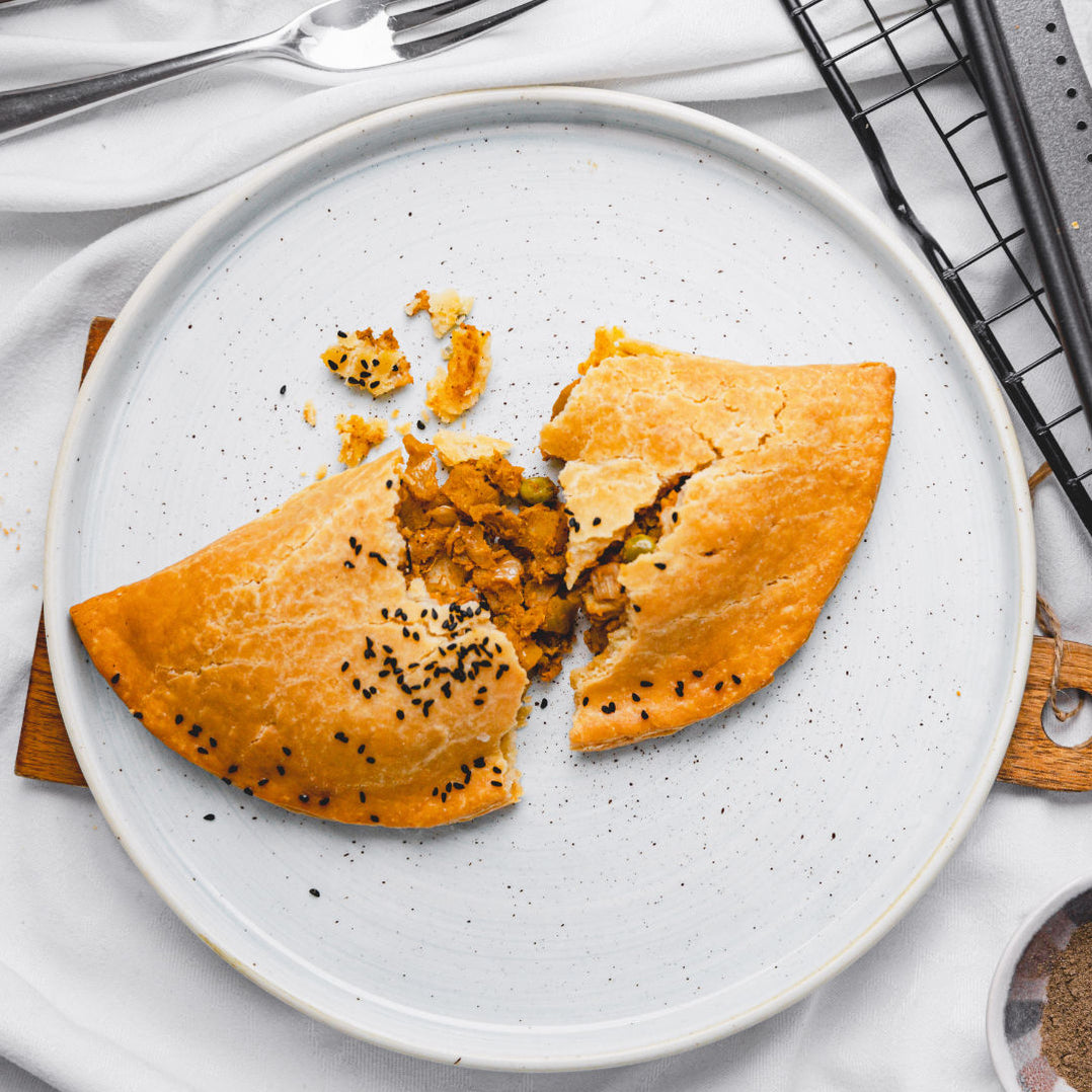 Ruby Murray Veggie Curry Pasty - Gluten Free and Vegan | Baked to Taste
